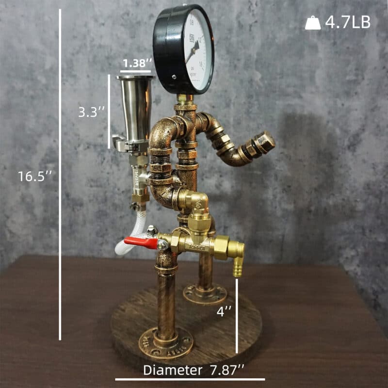 Vintage Industrial Liquor Dispenser - Firefighter Design, Metal Pipe ...